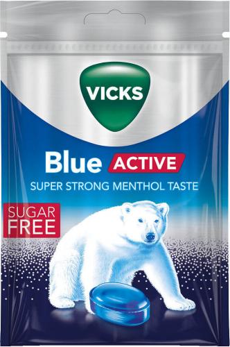 Osta Vicks Blue Active Sockerfri 72g Coopers Candy