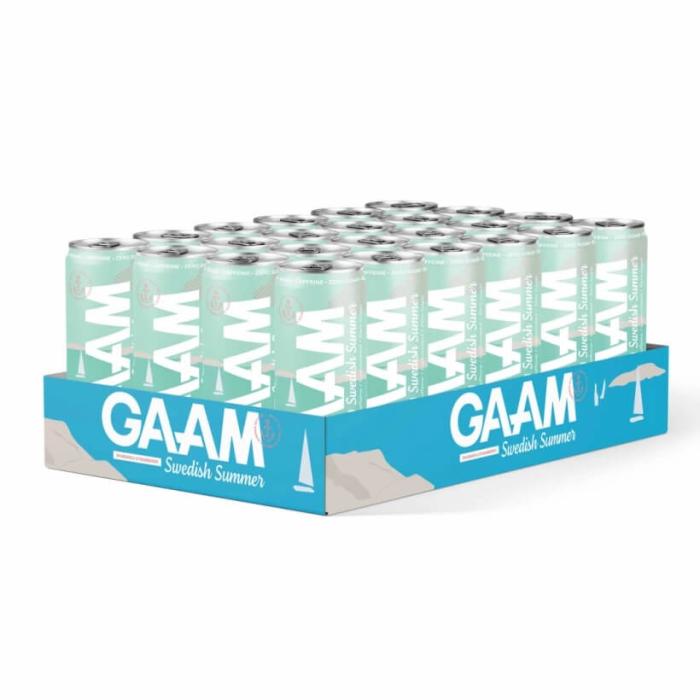 Osta GAAM Energy - Swedish Summer Rabarber Jordgubb 33cl x 24st (helt ...